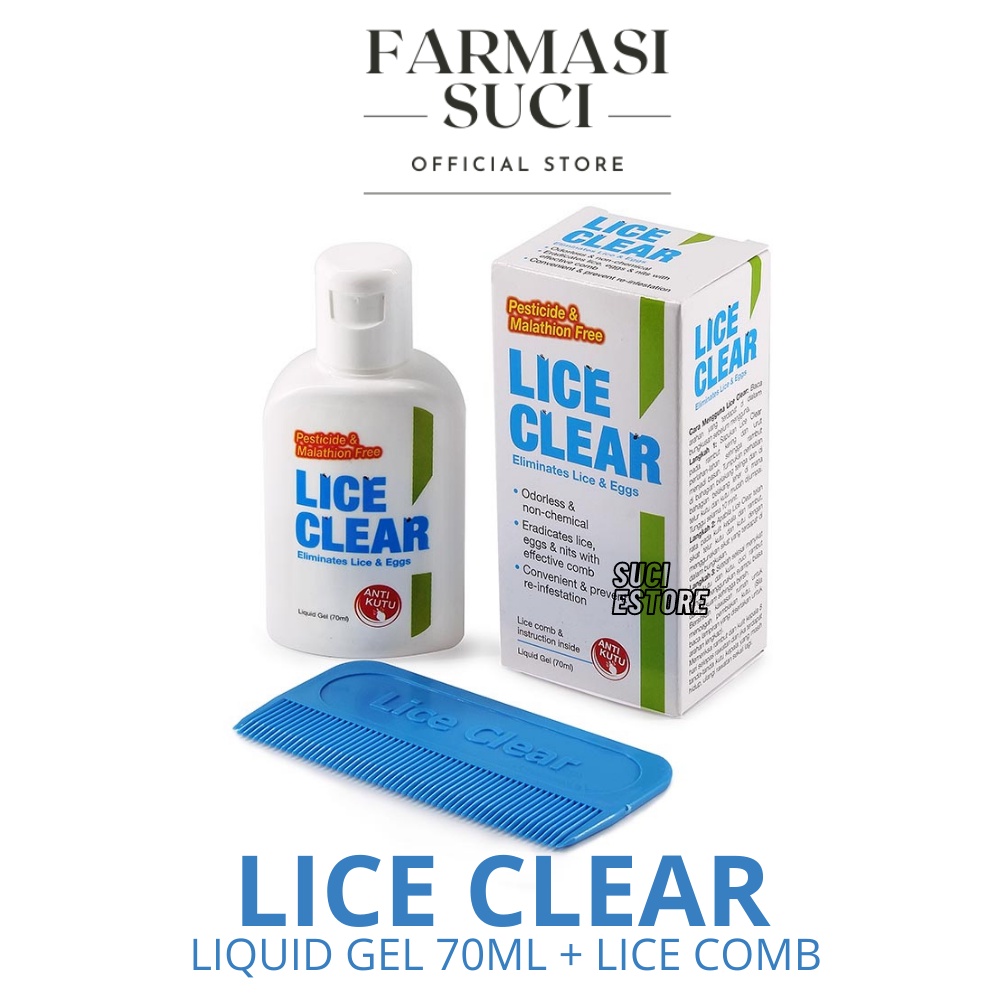 Lice Clear Liquid Gel 70ml - Eliminates Lice & Eggs [FREE LICE COMB ...
