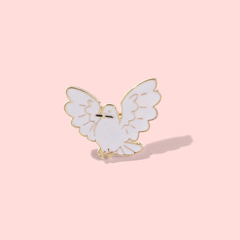 Cute Dove Enamel Pins White Dove Brooch Badges Clothes Lapel Pins ...