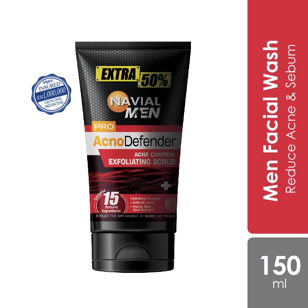 Alpro Pharmacy Exclusive - Navial Men Pro Acno Defender Exfoliating Scrub (150ml) | Shopee Malaysia