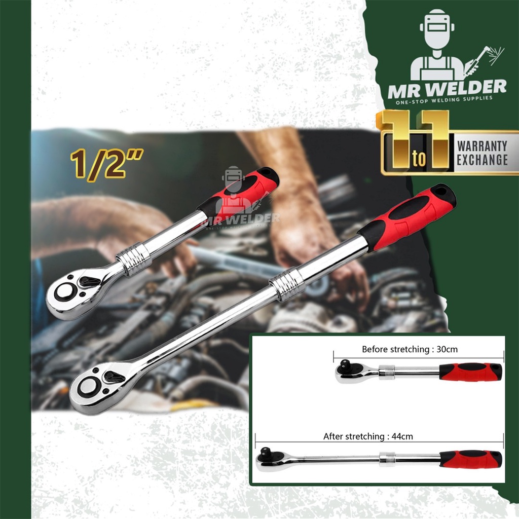 CR-V Box Socket Ratchet Wrench 1/2" 72T Adjustable Telescopic Spanner ...