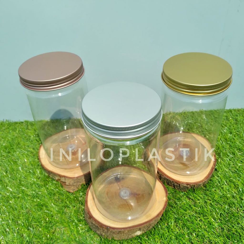 1000 ml Multipurpose Round Plastic Jar / 1 Liter Jar + Aluminum Lid ...