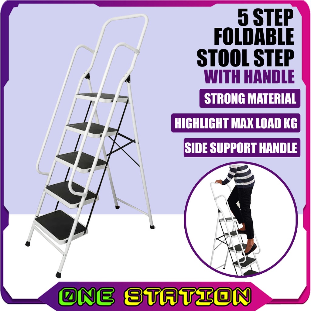 Foldable Ladder Step Ladder Stool Ladder Foldable Heavy Duty Foldable ...