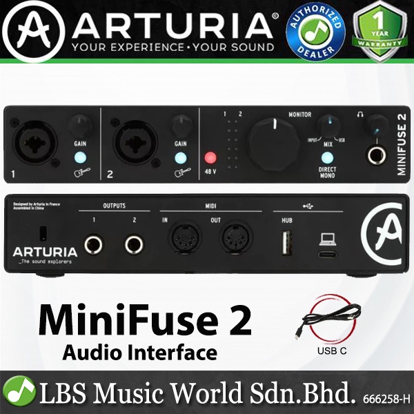 Arturia MiniFuse 2 USB-C Flexible Dual Audio Interface with 2 Preamps ...