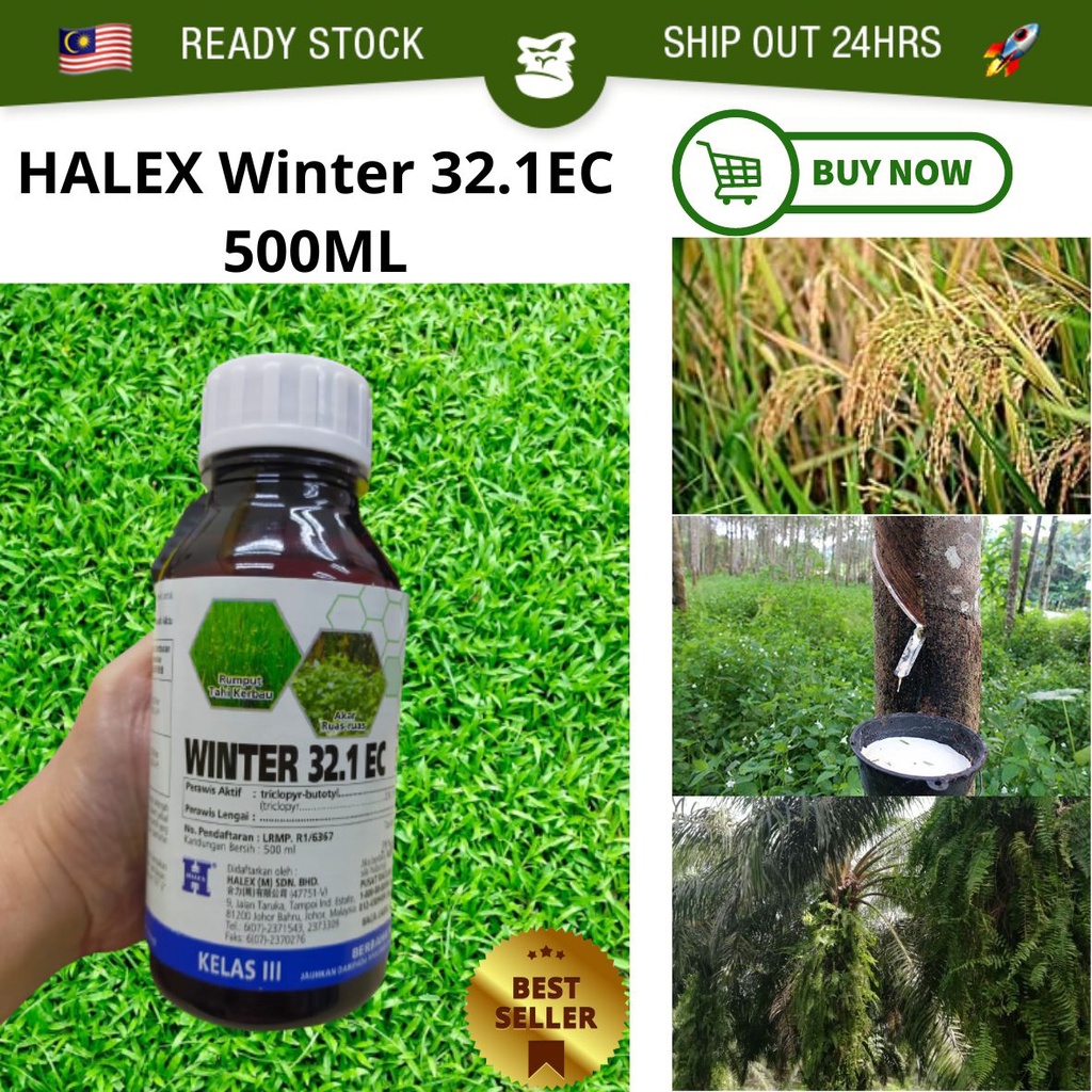 HALEX Winter 32.1EC 500ML Triclopyr-Butotyl 32.1% Herbicide Racun Pokok ...