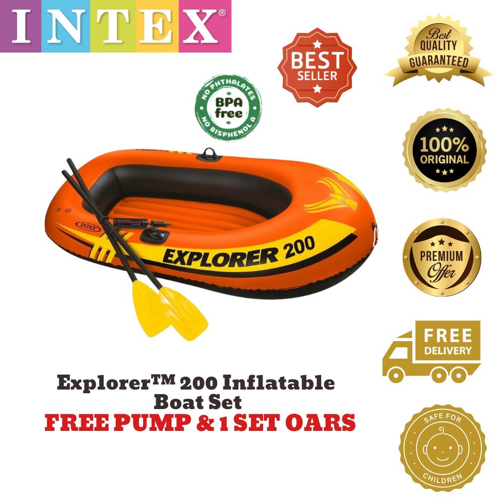 58331 set INTEX Inflatable Boat Explorer 200 Boat Set-- FREE MINI HAND ...