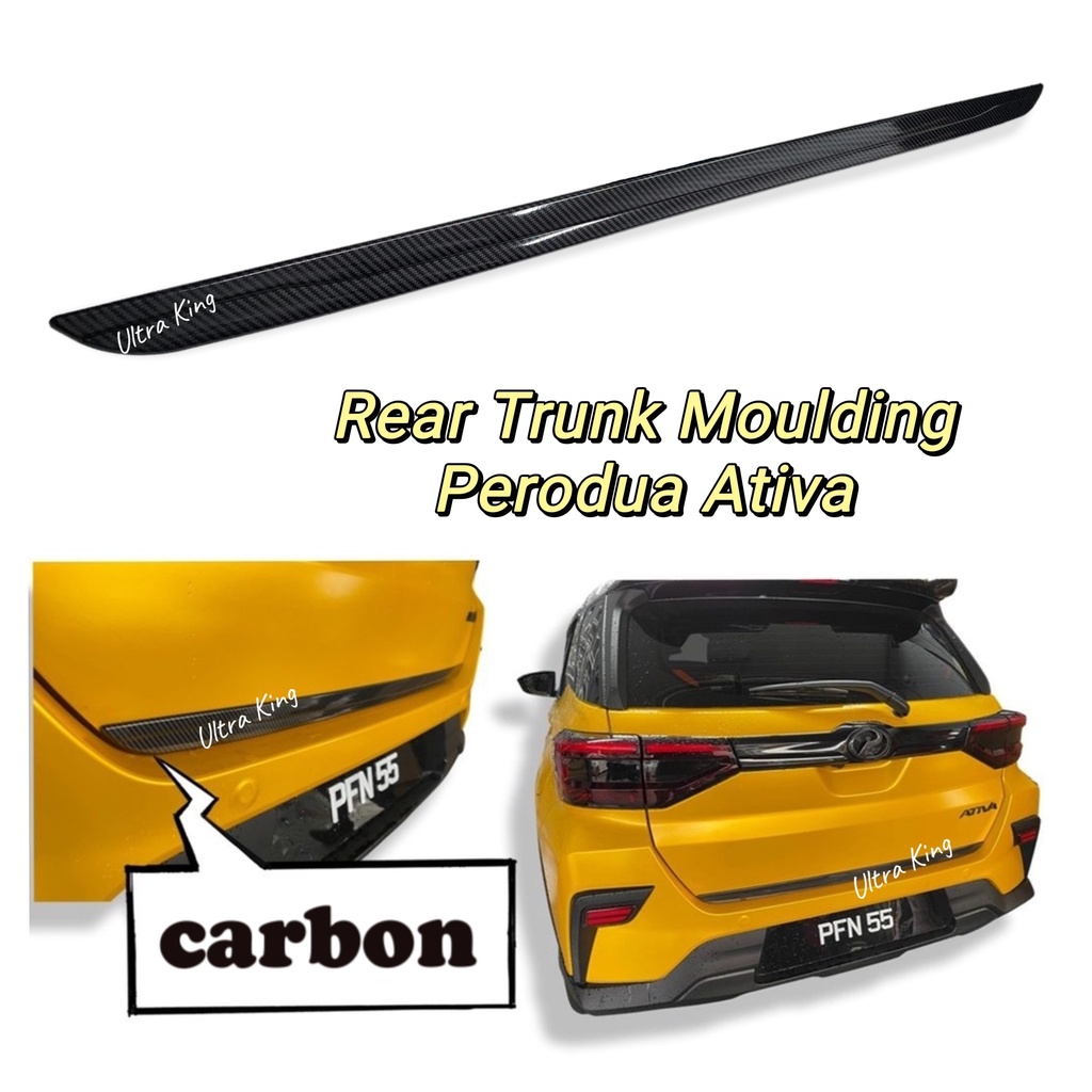 Perodua Ativa Rear Trunk Moulding Tailgate Garbanish Carbon | Shopee ...