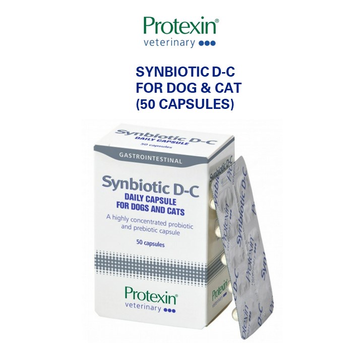 【PROTEXIN】SYNBIOTIC D-C FOR DOG & CAT | 50 CAPSULES | High-level Probiotics and Prebiotics ...