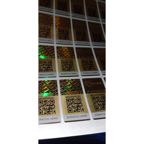 Hologram Sticker QR Code MGS 40-45 pcs/sheet | Shopee Malaysia