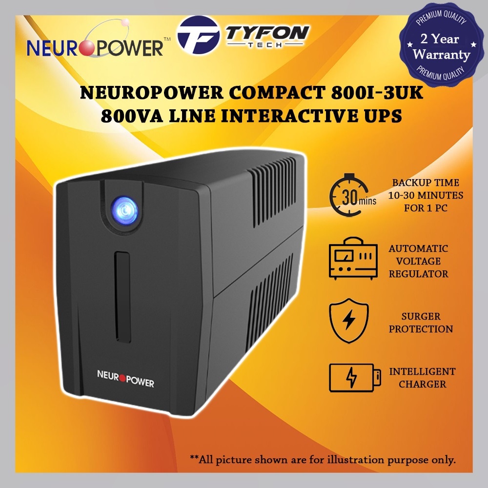 NeuroPower Compact 800i-3UK Line Interactive UPS 800VA | Shopee Malaysia