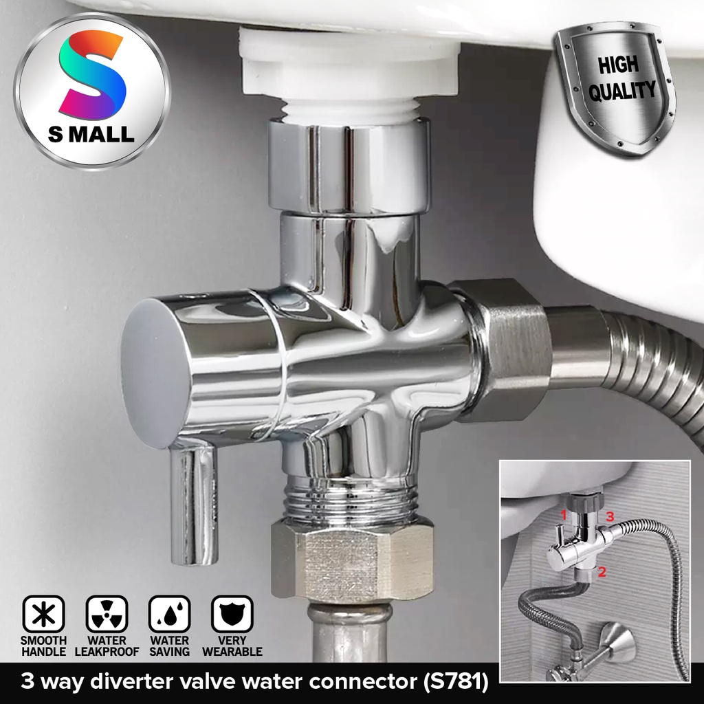 MCPRO Bathroom Toilet WALL MOUNTED faucet Accessories 3 Way Diverter ...