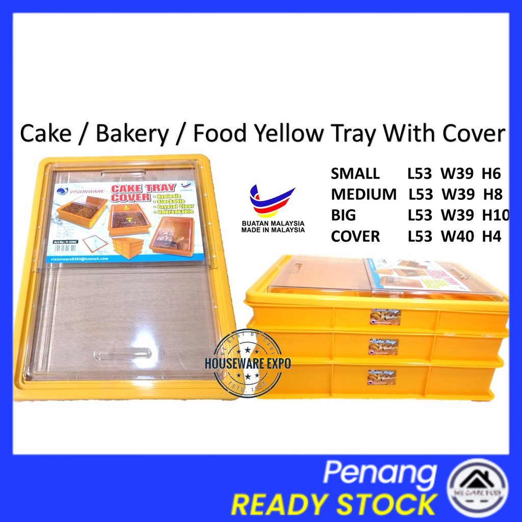 Wecareyou20 Yellow Cake Tray Bakery Tray Roti Bekas Kuih Stackable ...