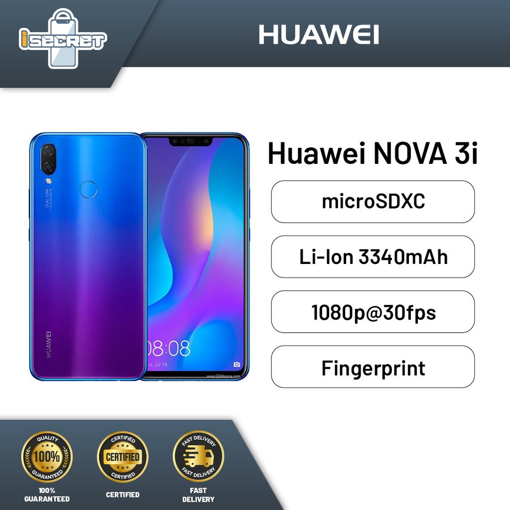 Huawei Nova 3i - (6GB RAM+128GB ROM) 6.3 inch'' 16MP LTE Original SmartPhones 1 Year Warranty ...