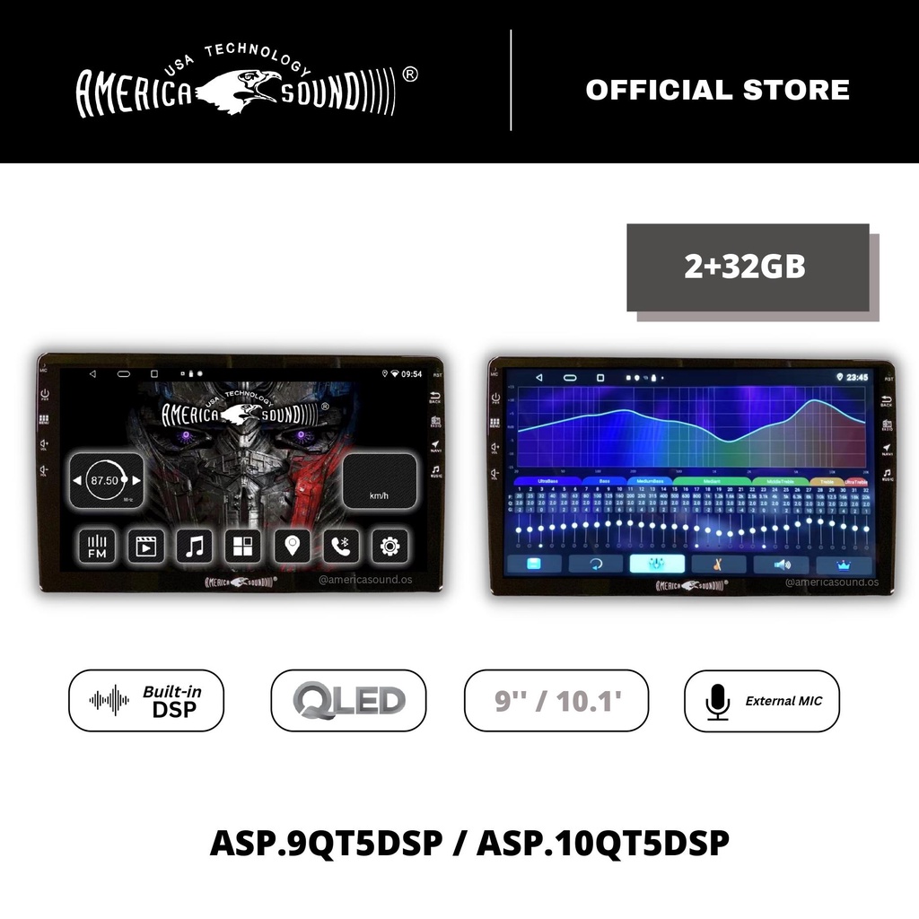 America Sound 2+32GB QLED DSP T5-7708 Car Android Player - ASP.9QT5DSP ...