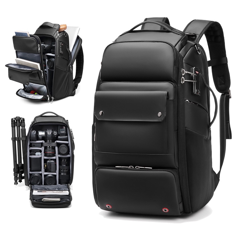 OUTWALK Waterproof Shockproof Double Shoulder Camera Backpack ...