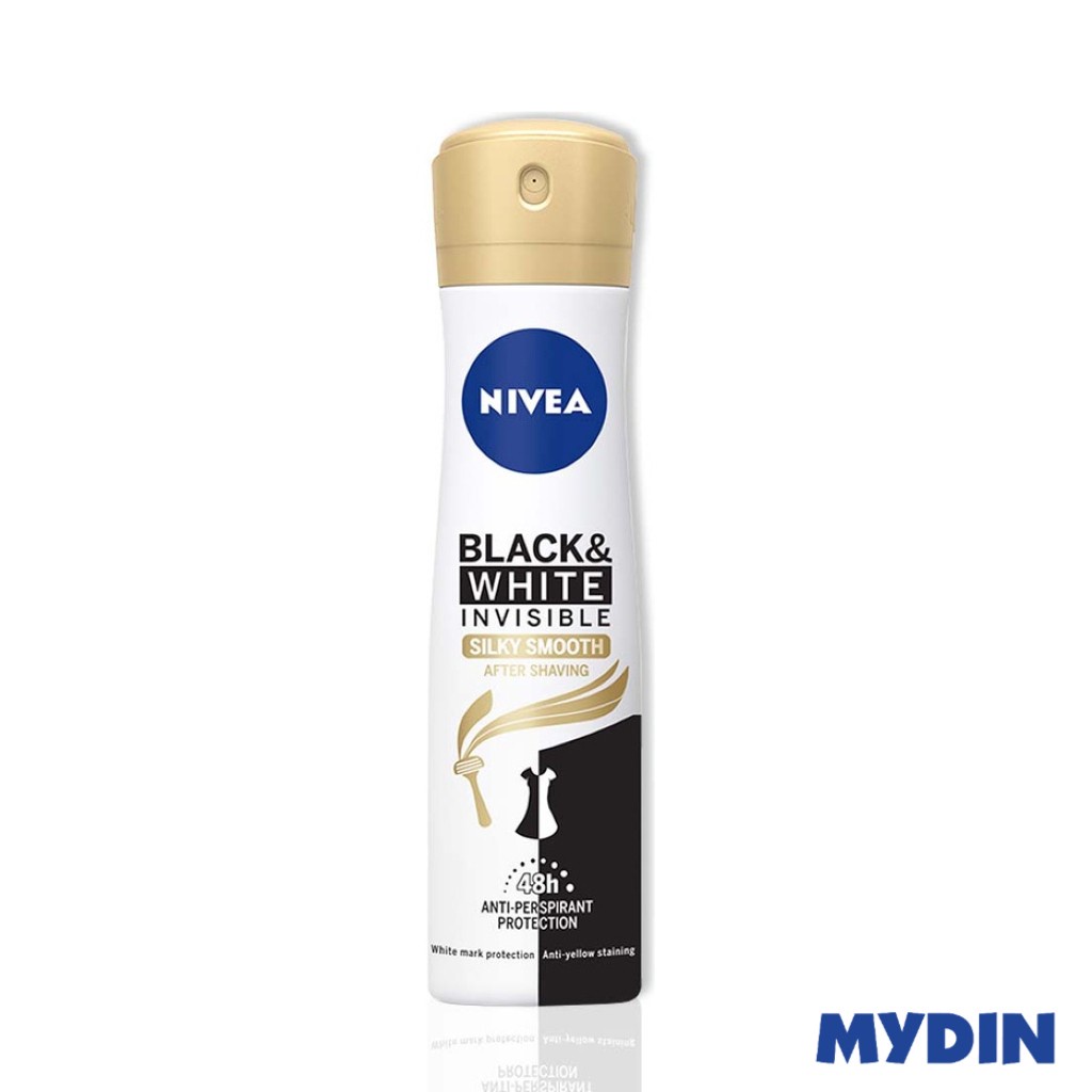 Nivea Deodorant Spray Black & White Invisible Silky Smooth (150ml ...