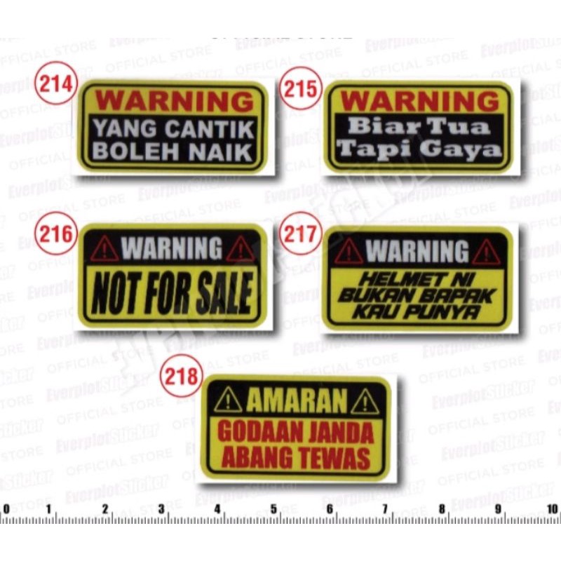 Sticker Pantulan Cahaya Warning Sticker Lawak Joke Sticker | Shopee ...