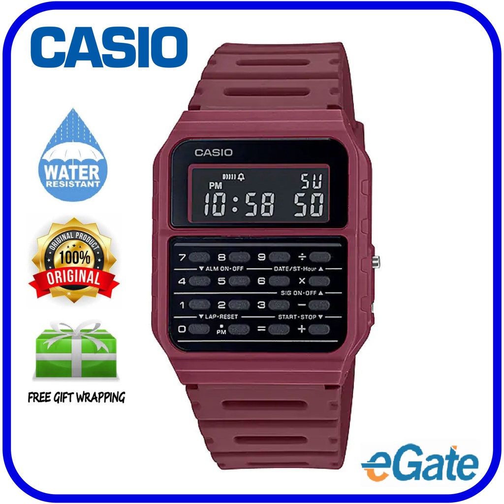 Casio Calculator Red Digital Mens Watch CA-53WF-4BDF | Shopee Malaysia
