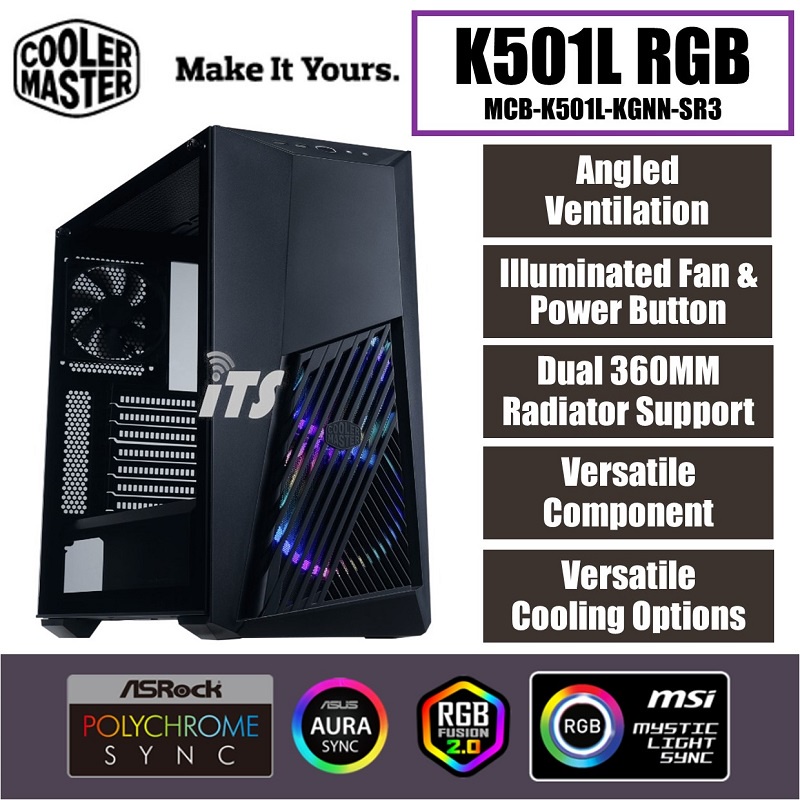 Cooler Master MasterBox K501L RGB Tempered Glass Chassis | Shopee Malaysia