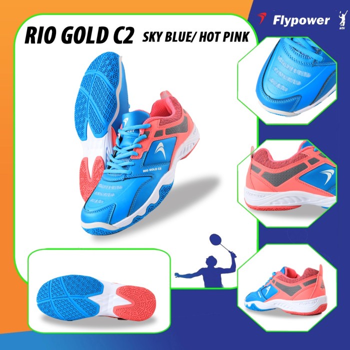 Flypower Rio Gold C2 Liliana Natsir Series Original Badminton Shoes ...