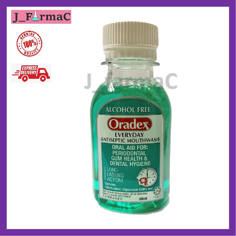 Oradex Everyday Antiseptic Mouthwash 90ml (Ubat Kumur Mulut) | Shopee ...