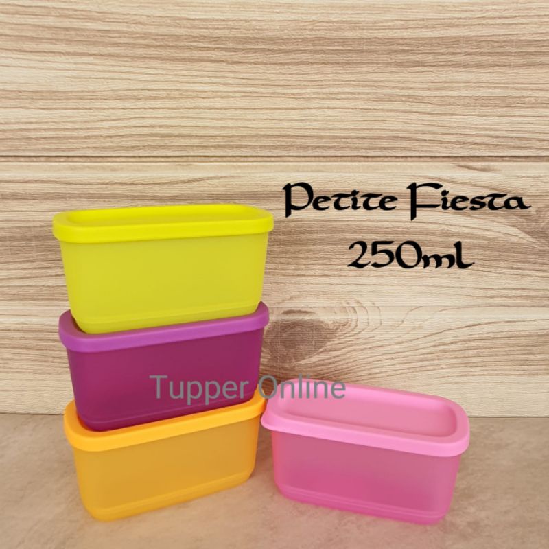 Tupperware Cubix Retangular Small/Petite Fiesta (4pcs)250ml | Shopee ...