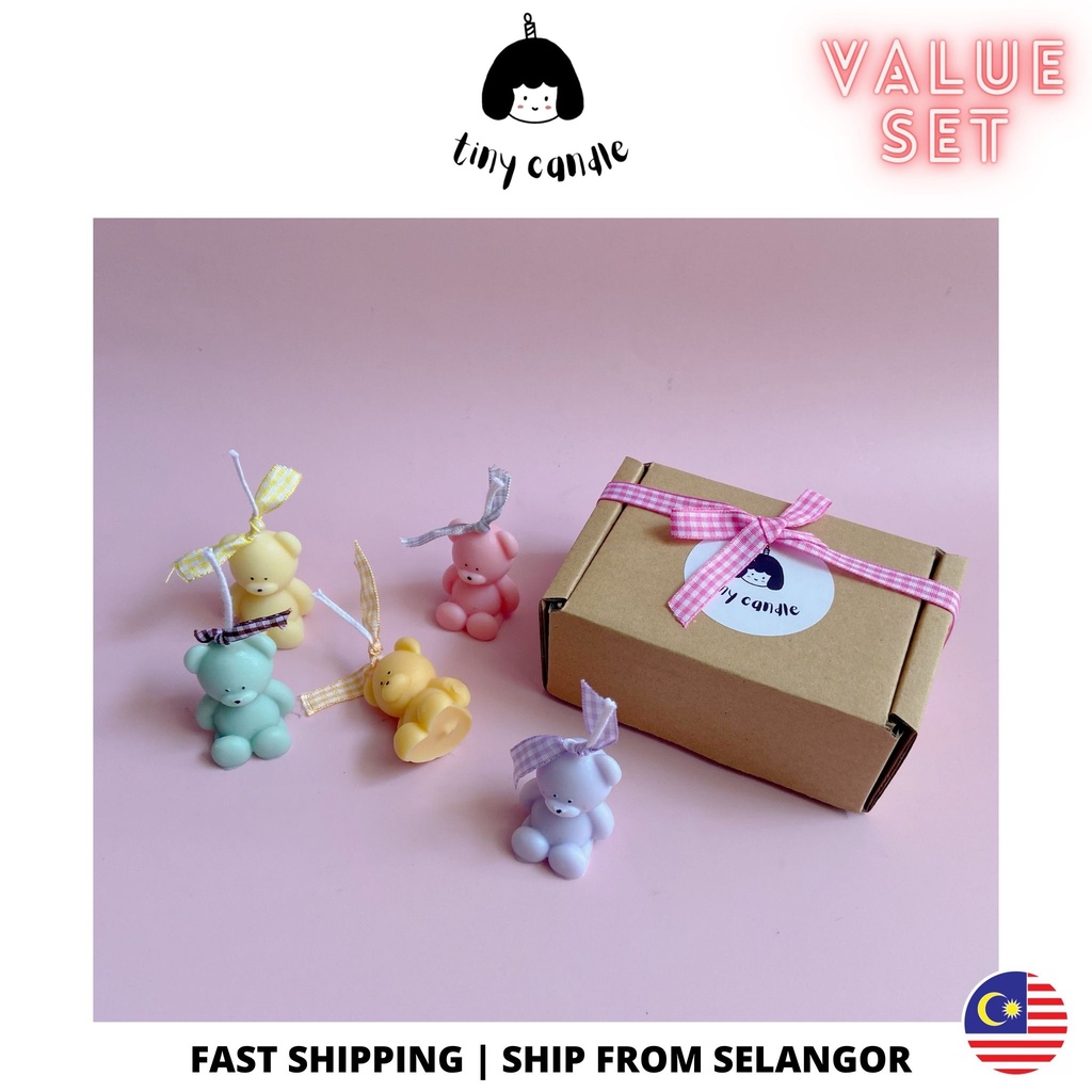 [READYSTOCK] VALUE SET Tinycandle Cute Bear Scented Candle Soy Wax ...