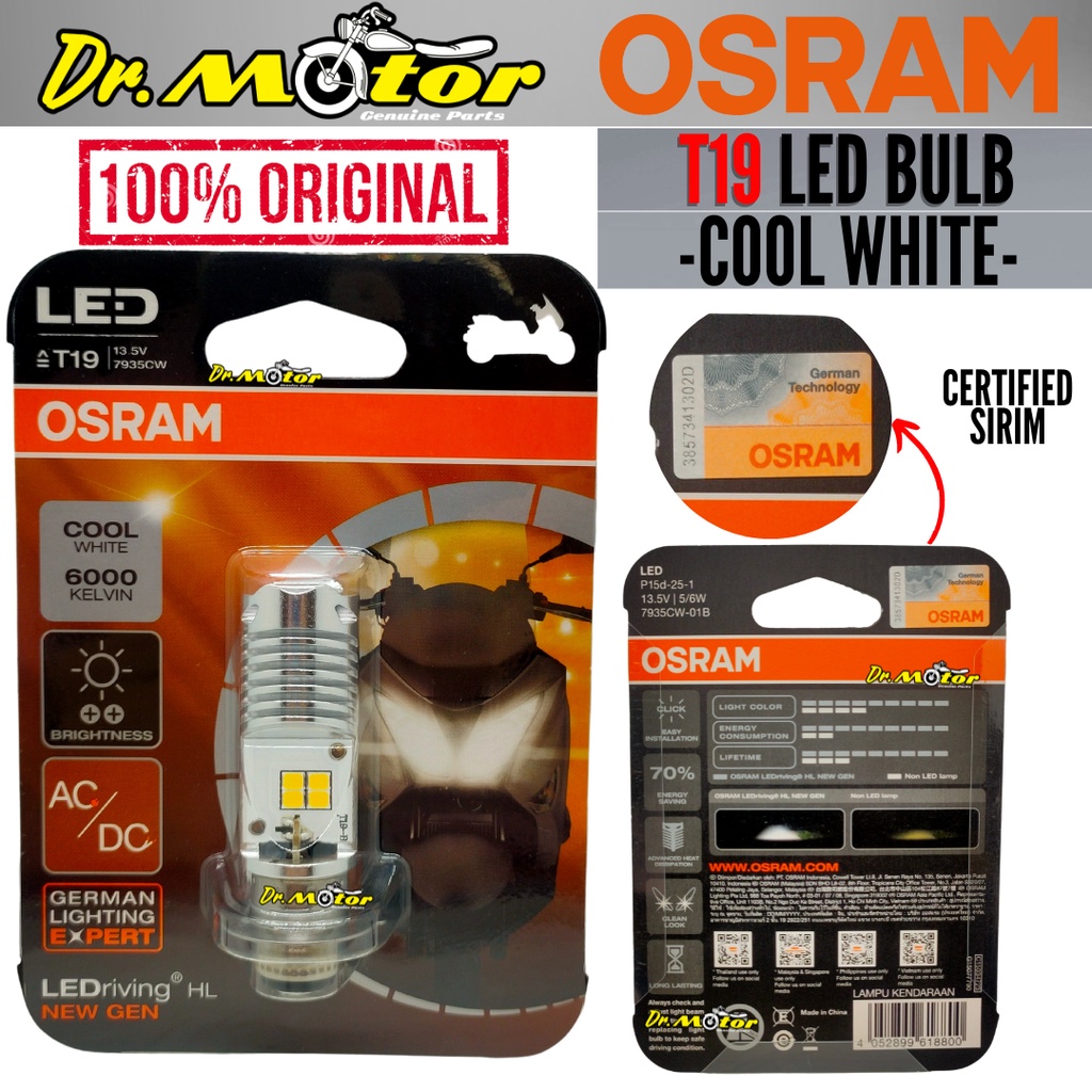 LED BULB MENTOL DEPAN FRONT LIGHT LAMPU T19 12V P15D-25-1 5/5.5W EX5 Y125ZR LC135 DREAM WAVE ...