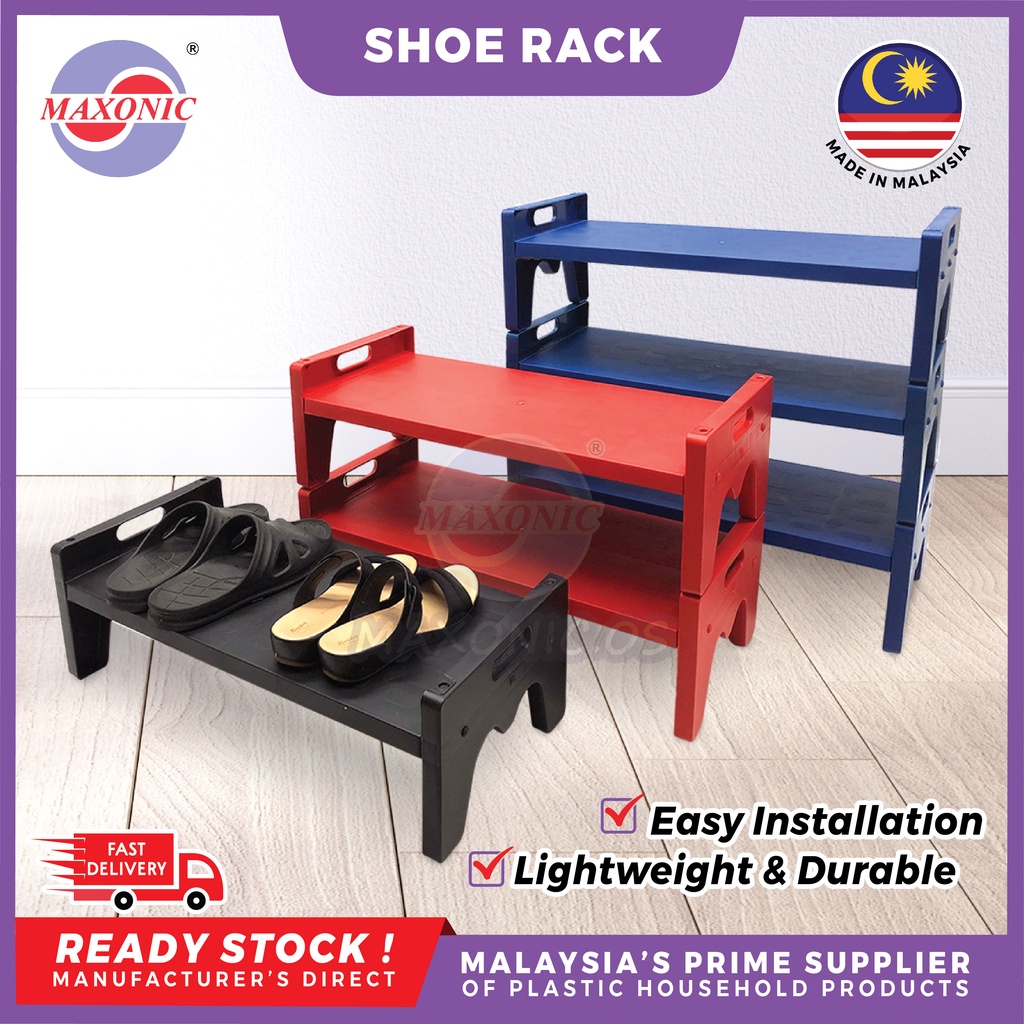 MAXONIC PLASTIC SHOES RACK | RAK KASUT 1/2/3 TINGKAT | Shopee Malaysia