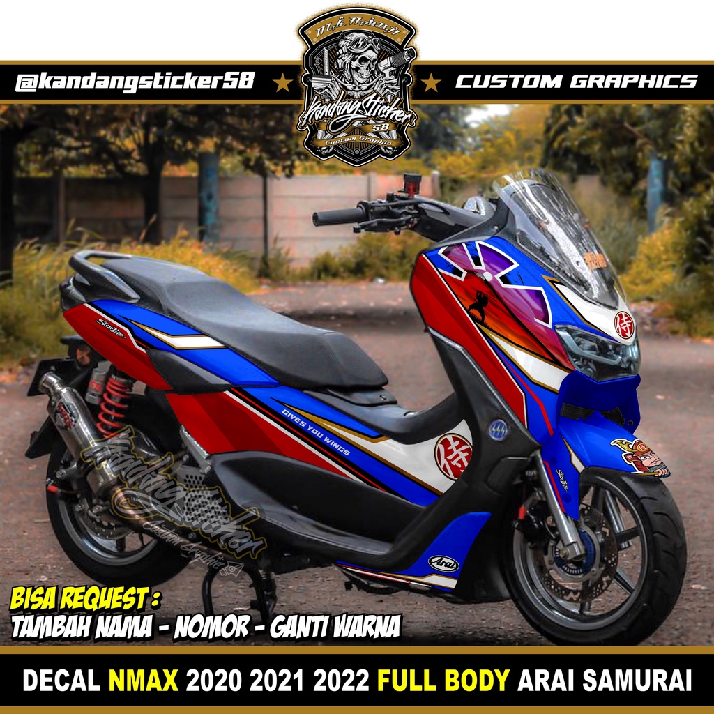 Decal Nmax 2020 2021 2022 fullBody Helmet Model Samurai Pedrosa Racing ...