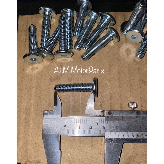 skru/screw disc panjang 35mm M8x30 & M8x35 kepala nipis/leper/flat ...