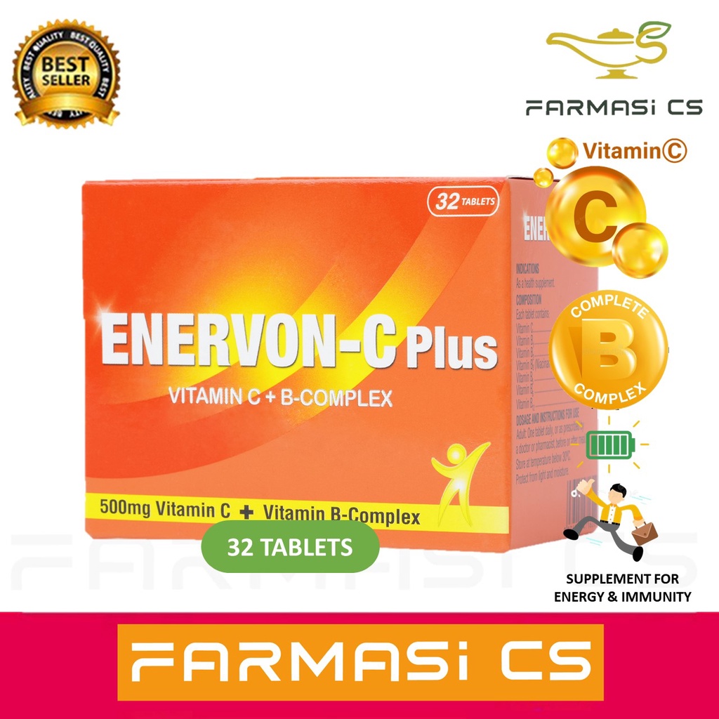 Enervon-C Plus Vitamin C + B Complex 32 Tablets EXP:10/2025 [ Enervon C ...