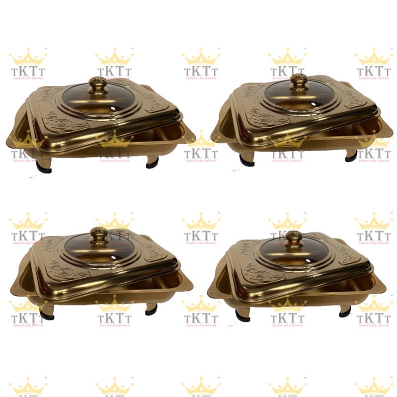 TKTT 35x27 Vintage Gold Rose Embossed Buffet Set Serving Dishes Curve ...