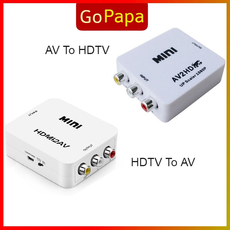 AV (RCA) To HDTV or HDTV to AV (RCA) Converter Adapter HDTV2AV AV2HDTV ...