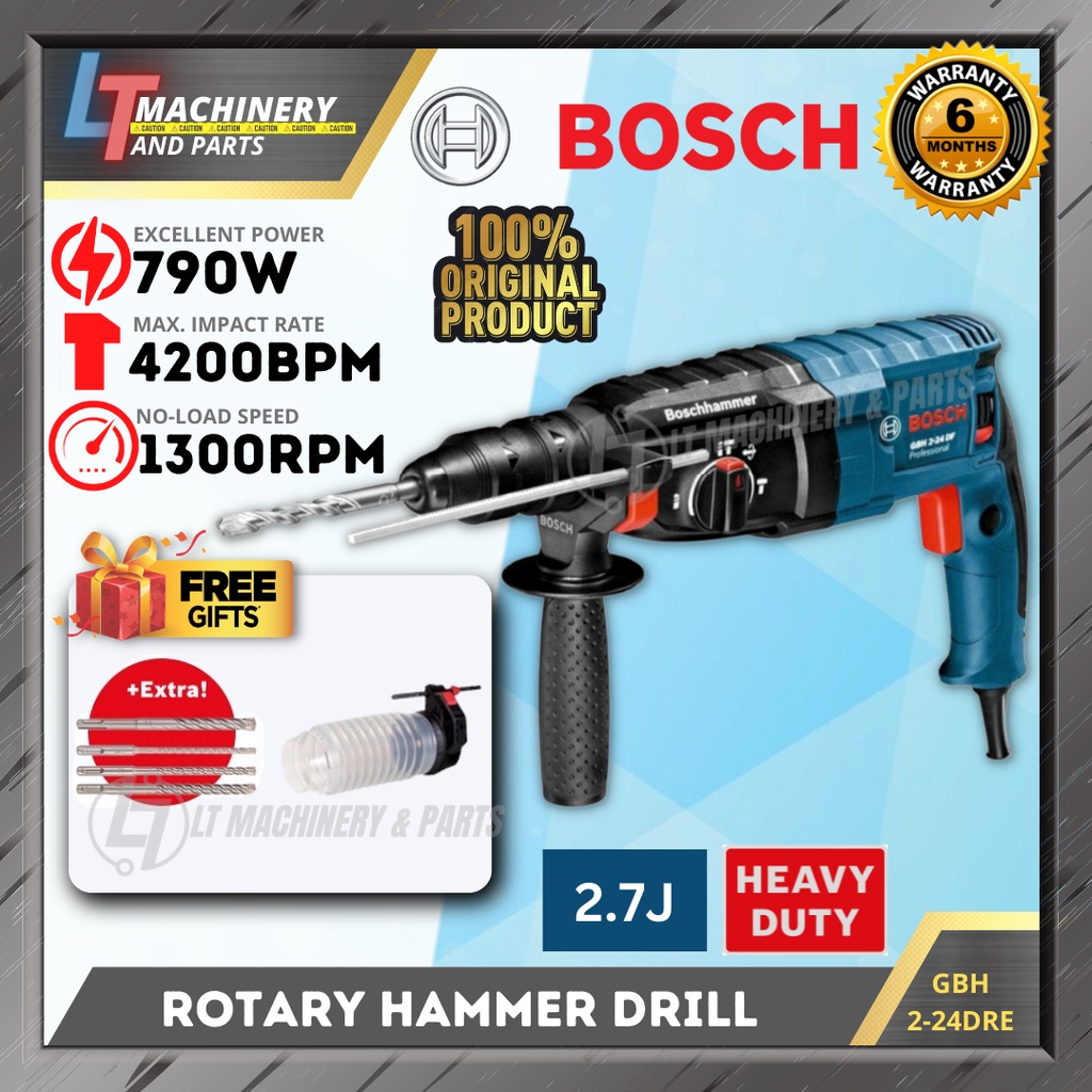 BOSCH GBH2-24DRE PROFESSIONAL ROTARY HAMMER DRILL CONCRETE 3 IN 1 MODE ...
