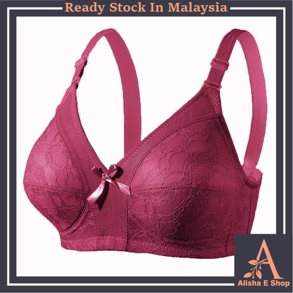 Women Bra Cup 34~50 B/C FULL CUP 3-Hook Non-Wired Seamless Thin Span ...