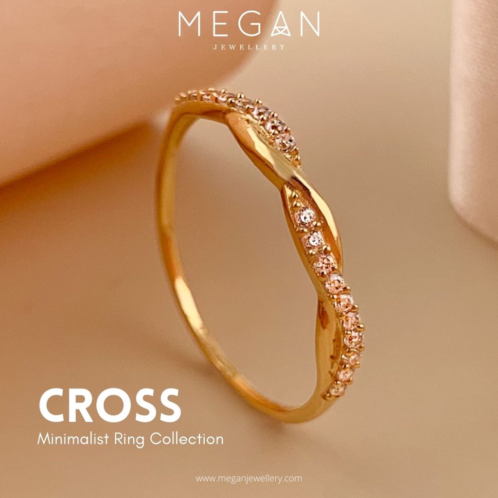Megan Jewellery Minimalist Ring Collection Emas 916 | Shopee Malaysia