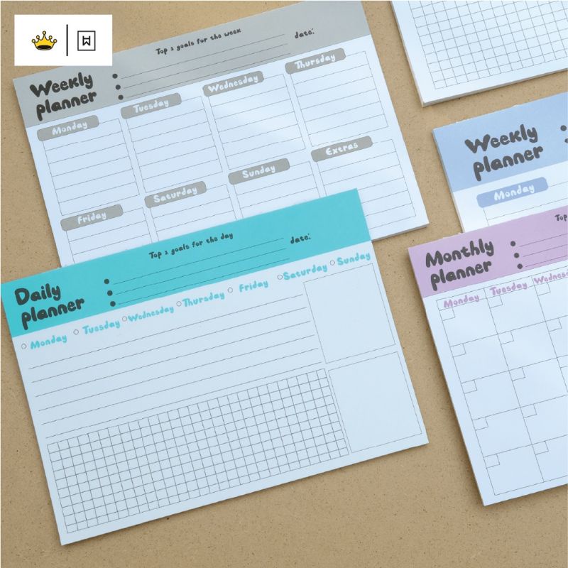 Masterprint A5 / B5 DIY Dateless Monthly / Weekly Daily Planner Pad ...