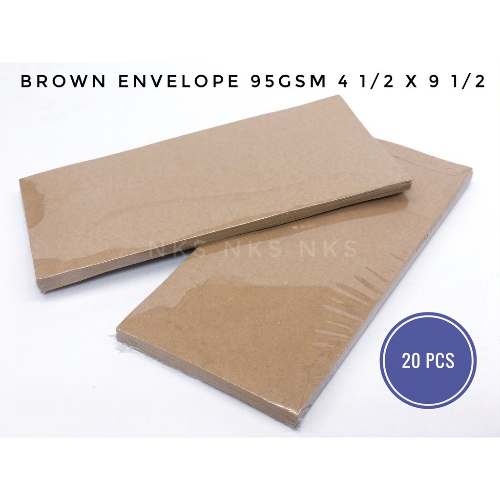 BROWN ENVELOPE 95GSM 4 1/2 X 9 1/2 (20PCS) | Shopee Malaysia