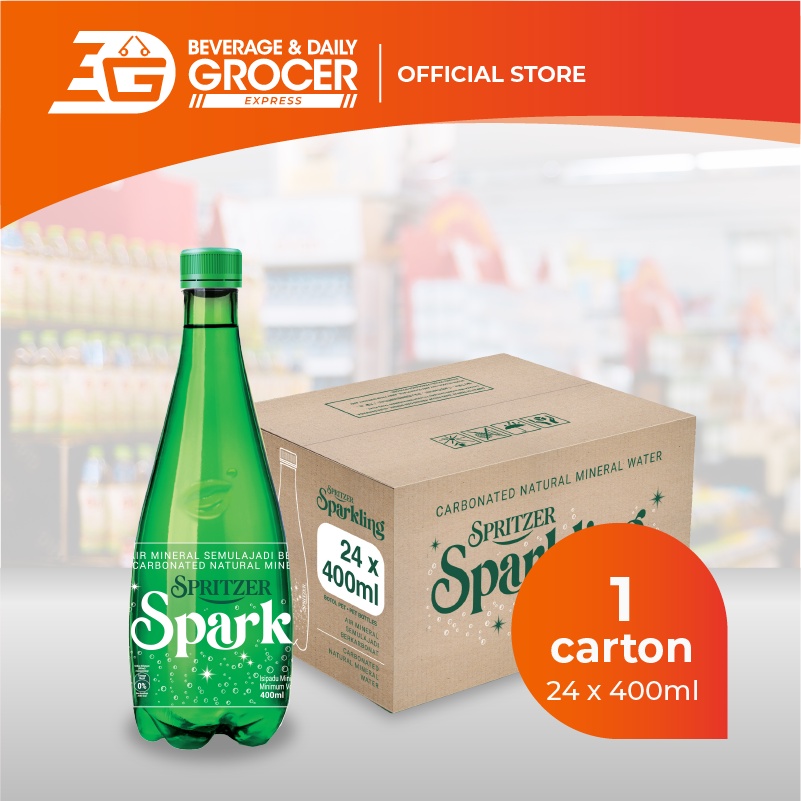 Spritzer Sparkling Natural Mineral Water ( 24 x 400ml ) 1 Carton | Shopee Malaysia