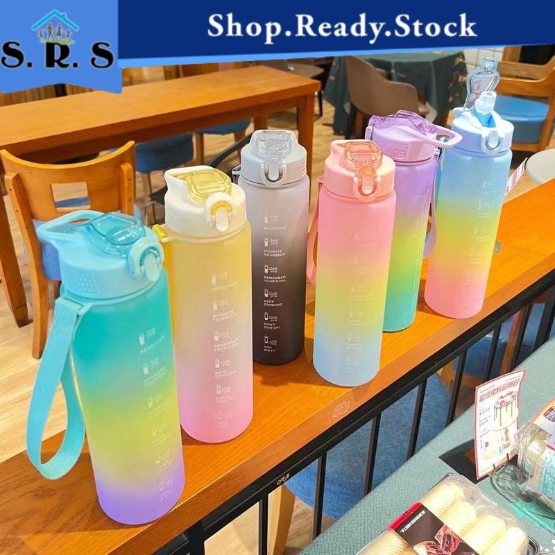SRS_ 1000ML Gradient Color Frosted Water Bottle Botol Air | Shopee Malaysia