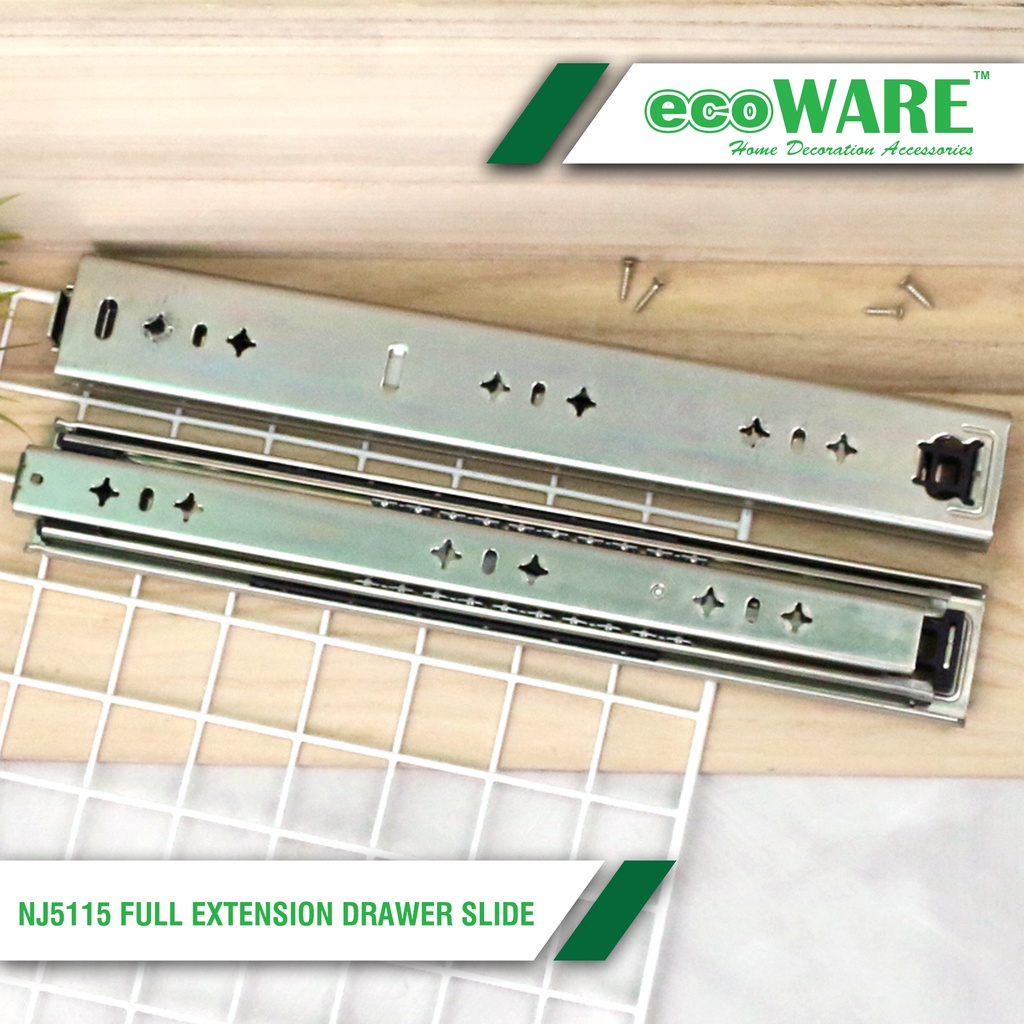ecoWARE NJ5115 Full Extension Drawer Slide Colled-Rolled Steel Drawer ...