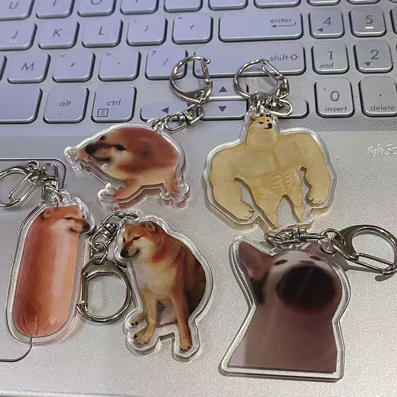 Cute cheems Pet Keychain Spoof Funny 4-5CM Acrylic Pendant Birthday ...