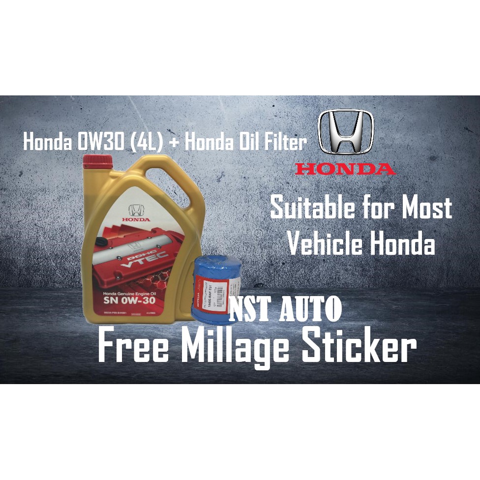 HONDA GENUINE FULLY SYNTHETIC 0W30 (4L) ENGINE OIL WITH HONDA OIL FILTER | Shopee Malaysia