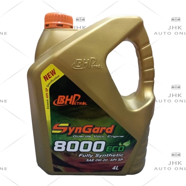 BHP SynGard 8000 ECO SAE 0W-20 Fully Synthetic Engine Oil (4LITRE ...