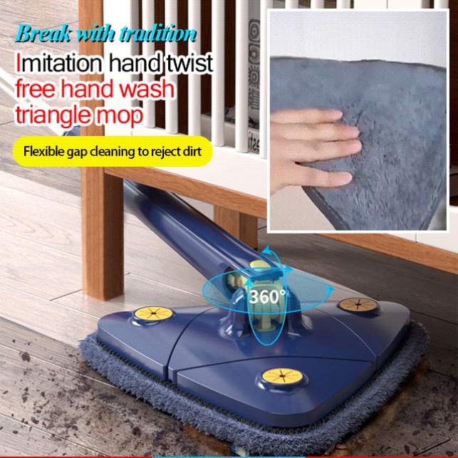 Multifunctional Self-Squeeze Dry & Wet Triangular mop (free hand wash ...