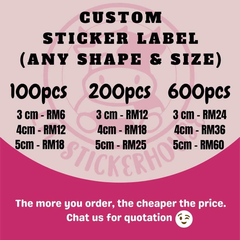 Custom Label Sticker (Any Shape & Size) | Shopee Malaysia