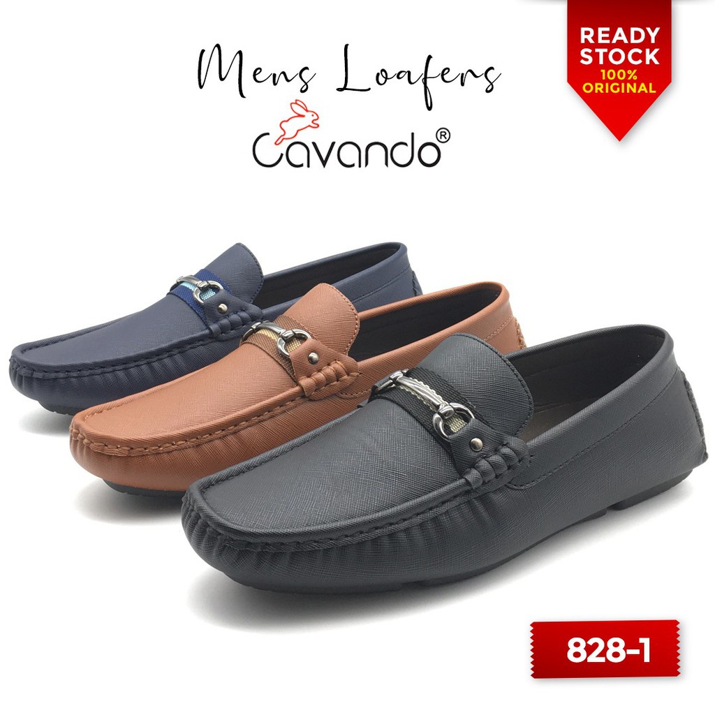 Cavando PU Leather Men Loafer Shoes 828-1 Black/Blue/Tan - Kasut Loafer ...