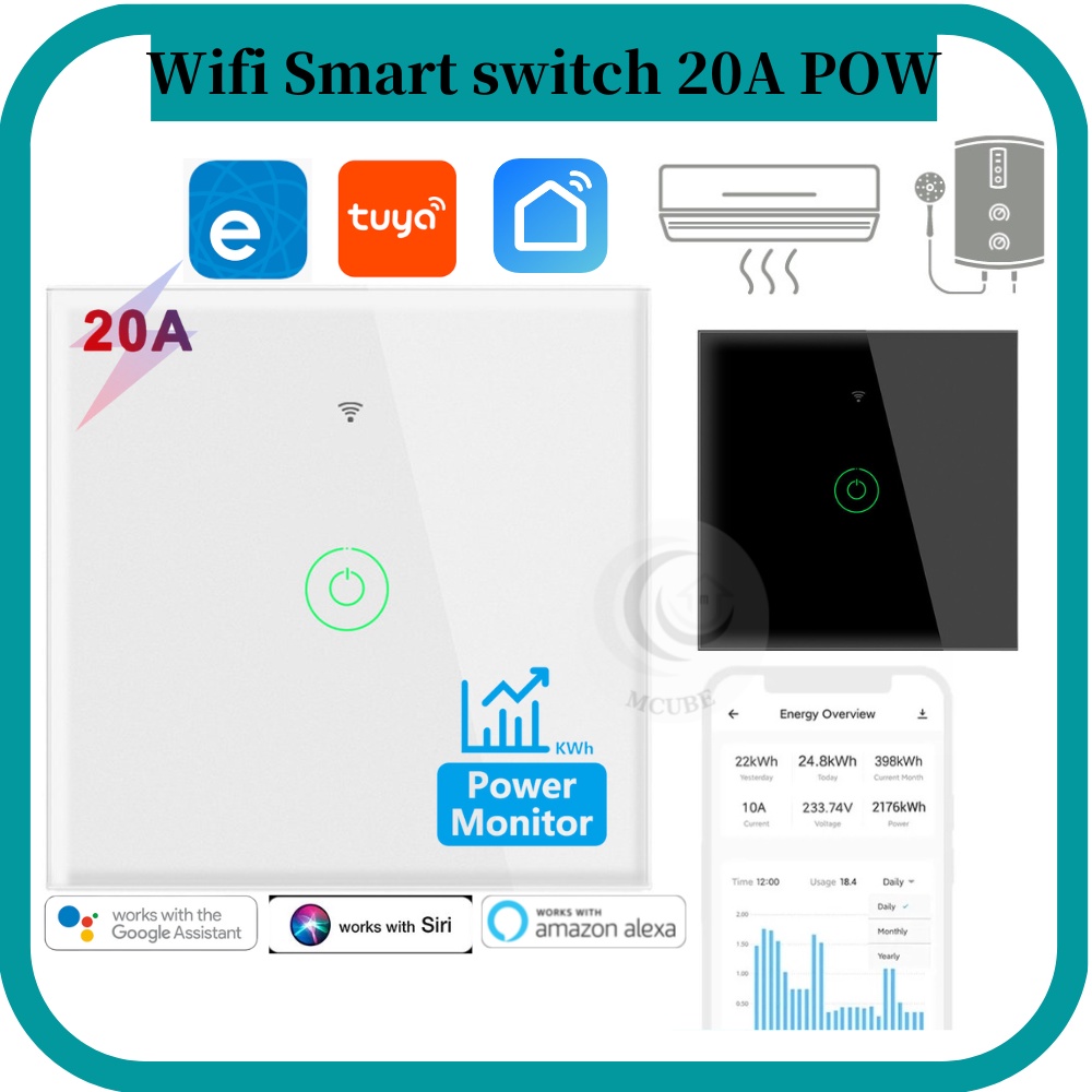 Aircond Water Heater Smart Switch 20A Power Monotoring POW eWeLink ...