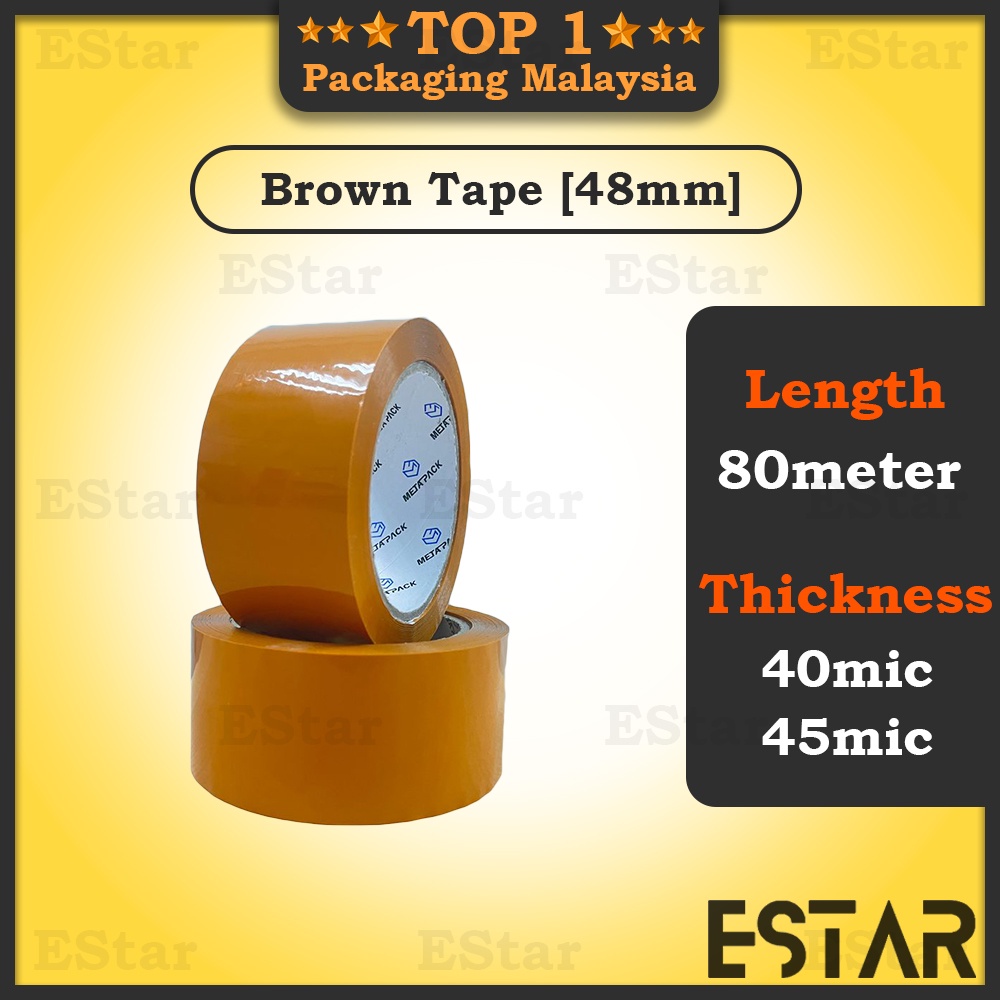 48mm Brown High Quality Opp Tape Brown Tape Fragile Tape 80m School ...