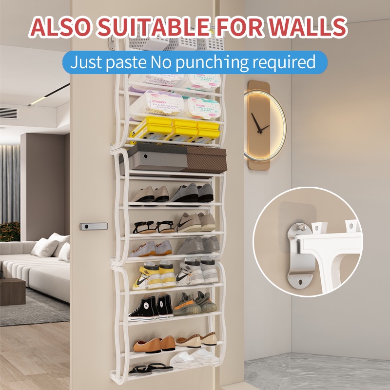 ️ JS 【In Stock】Wall Hanging Shoe Rack behind Doors Hanging Shoe Storage ...